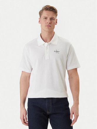 Calvin Klein Jeans Poloshirt Easy Monologo LV04RF209G Wei&szlig; Regular Fit