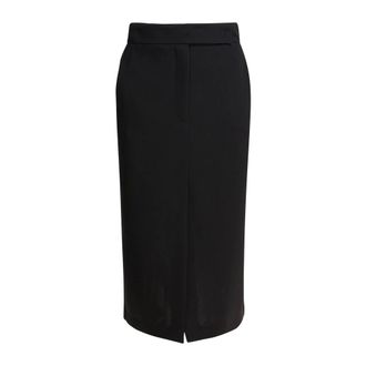 Semper Jupe Midi &agrave; Double Fente - Femme - Jupes - Noir - Taille: 42 FR
