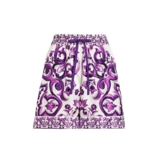 Dolce & Gabbana Bunt bedruckte Twill-Shorts - - Shorts - Damen - Lila - S