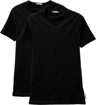 Dirk Bikkembergs Homme, Tops, Noir, Taille: L Bipack T-Chemises Slim V-Neck