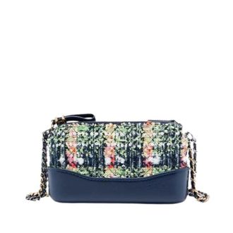 Chanel Pre-owned Tweed & Leather Umh&auml;ngetasche - - Pre-owned - Damen - Blau - ONE SIZE