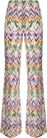 Missoni Femme, Pantalons, Multicolore, Taille: 38 FR Pantalon Droit en Tulle Imprim&eacute;