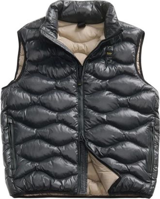 Blauer Homme, Vestes, Gris, Taille: XL Gilet Sans Manches Ondes