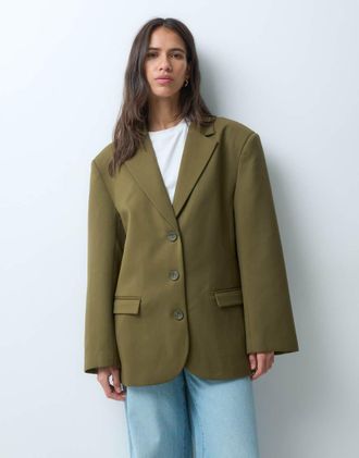 Asos blazer oversize structur&eacute; en olive-Vert