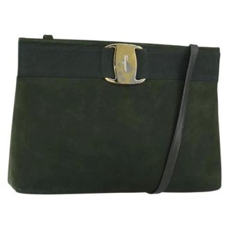 Ferragamo Sac bandouli&egrave;re en daim Pre-owned - Femme - Pre-owned - Vert - Taille: ONE Size