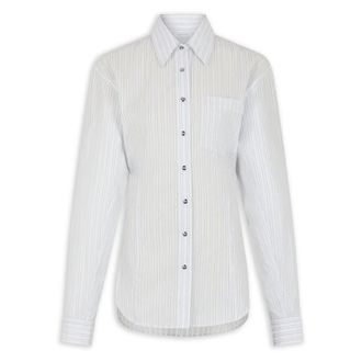 Paco Rabanne Gestreiftes Popeline-Hemd - - Blouses & Shirts - Damen - Blau - XS