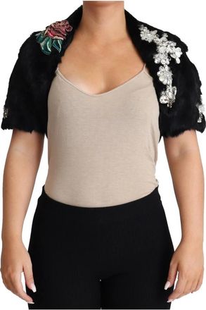 Dolce & Gabbana Femme, Vestes, Noir, Taille: 32 FR Veste Courte