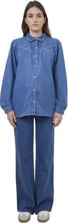 Vertbaudet Denim-Bluse f&uuml;r Schwangerschaft und Stillzeit Blue Stone 44