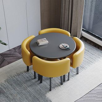 Generic Essgruppe in Tresenh&ouml;he, K&uuml;chen-Esstisch- und Stuhlset, 5-teilige Fr&uuml;hst&uuml;cksbar-M&ouml;bel mit 1 Tisch und 4 St&uuml;hlen