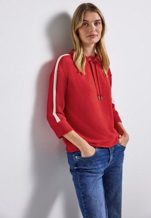 Street One Kapuzensweatshirt Ottoman Shirt mit Tape