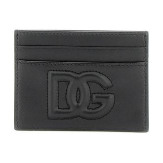 Dolce & Gabbana Logoed Lederkartenhalter mit DG-Logo - - Accessories - Damen - Schwarzk - ONE SIZE