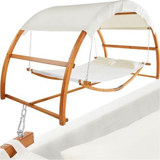 TecTake Hamac avec cadre en bois pour 2 personnes Capacité de charge de 250 kg, 328 x 160 x 171,5 cm