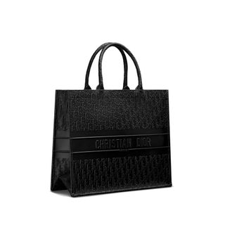 Dior Womens Paris Tote Black Calf Leather