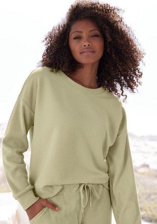 s.Oliver Sweatshirt aus Ripp-Qualität mit überschnittenen Schultern, Loungewear