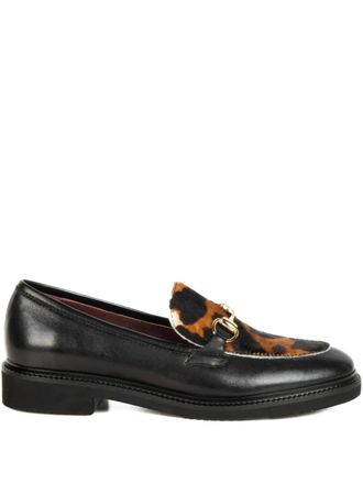 Viola Ricci mocassins &agrave; imprim&eacute; animalier - Noir
