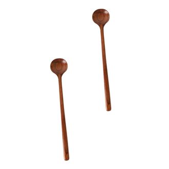 Pretyzoom 2 St&uuml;ck Holz R&uuml;hrl&ouml;ffel Aus Laubholz Mit Langem Stil Japanischer Stil K&uuml;chenutensil F&uuml;r Kinder Hitzeisolierend Und Sicher F&uuml;r Haushalt Kochen
