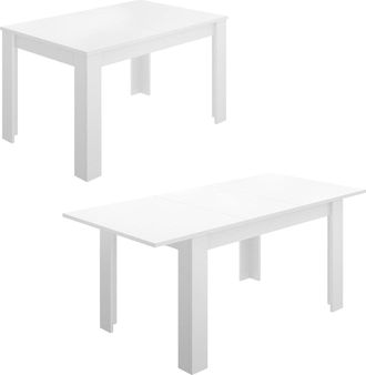 Dmora Ausziehbarer Caladora-Tisch, mehrfach verstellbare ausziehbare Konsole, Esstisch mit Verl&auml;ngerung, 140/190 x 90 x 77 cm, Wei&szlig;