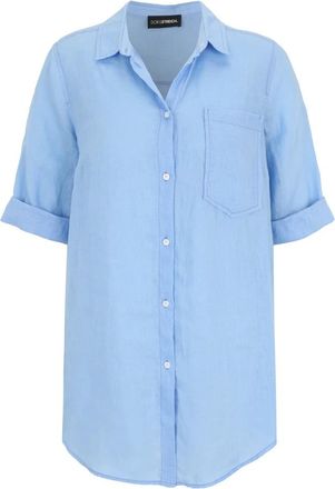Doris Streich Leichte Leinenbluse - - Blouses & Shirts - Damen - Blau - M