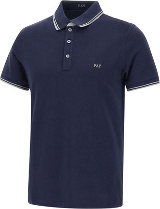 Fay Homme, Tops, Bleu, Taille: S Polo Piqu&eacute; Stretch