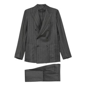 Tagliatore Nadelstreifen Zweireiher Anzug - - Suits - Herren - Grau - 2XL