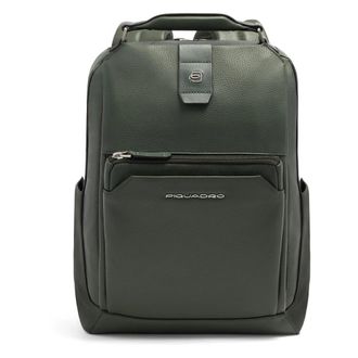 Piquadro Leder-Reiserucksack f&uuml;r 14-Zoll-Laptop - - Bags - Herren - Gr&uuml;n - ONE SIZE