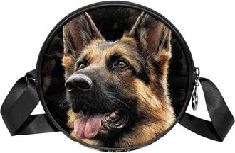 Generic Sac &agrave; bandouli&egrave;re rond pour femme, petit sac &agrave; bandouli&egrave;re marron avec fermeture &eacute;clair, bretelles r&eacute;glables, sac &agrave; main rond d&eacute;contract&eacute; pour femmes 