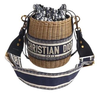 Dior Pre-owned Oblique Wicker Raffia Bucket Bag - Femme - Pre-owned - Multicolore - Taille: ONE Size