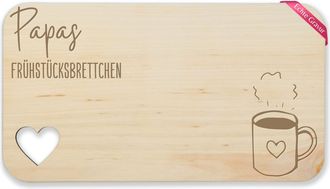 Shirtracer Holz Herz - Fr&uuml;hst&uuml;cksbrett - Papas Fr&uuml;hst&uuml;cksbrettchen I Geschenke Papa I Vatertag I Papi Geschenkidee Weihnachten - 22,5x12,5 - Holz - geschenk f&uuml;r 