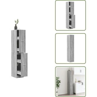 vidaXL Schubladen - vidaXL Apothekerschrank Grau Sonoma 30x41x174,5 cm Holzwerkstoff - Stauraum