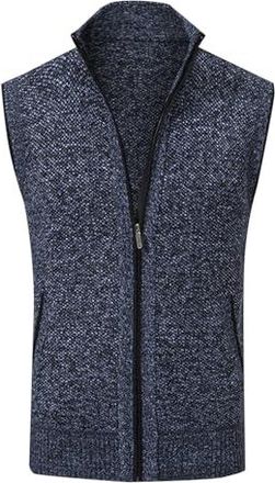 Generic Pull tricot&eacute; sans manches en laine avec fermeture &eacute;clair pour homme n36