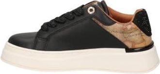 Alviero Martini 1A Classe Alviero Martini Baskets Femme Platform 1 Classe Black/Geo Beige 2260 0289 Chaussures de Sport Casual Semelle Caoutchouc et Talon 4 cm, Noir, 37 EU