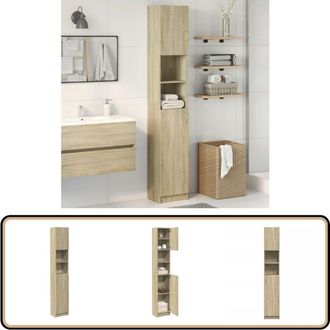 vidaXL Vidaxl - Armoire de salle de bain Chêne sonoma 32x25,5x190 cm Aggloméré - Armoire De Salle De Bain - Meuble Salle De Bain - Rangement Salle De Bain