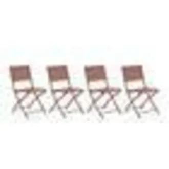Hesperide Lot de 4 chaises de jardin Modula pliables acajou - Hesp&eacute;ride