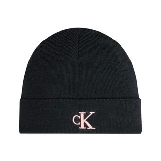 Calvin Klein Femme, Accessoires, Noir, Taille: ONE Size Bonnet Monogram Beanie Noir