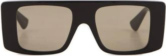 Gucci Sonnenbrille mit eckigem Gestell - Schwarz