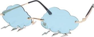 Vosarea Lunettes de Soleil Irr&eacute;guli&egrave;res sans Monture en PC Vert Design Nuage et &Eacute;clair Accessoires Photo pour F&ecirc;te Lunettes de Soleil L&eacute;g&egrave;res et Originales po