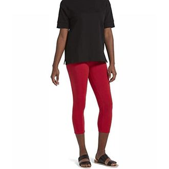 No Nonsense Cotton Blackout Capri Legging Pantalons, Rouge Chaud, XXL Femme