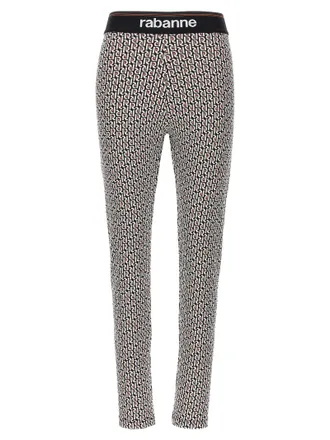 Paco Rabanne Monogram Viscose Leggings - Multicolor