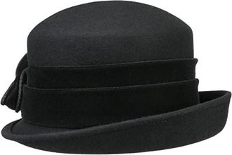 Lierys Chapeau Cloche Veljesa Wool Femme - Made in Italy de Feutre en Laine Hiver Automne-Hiver - Taille Unique Noir
