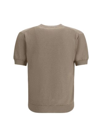 PIACENZA 1733 Mens Cotton And Silk Blend Sweater Beige Bianco