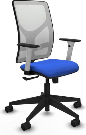 Piqueras y Crespo B&uuml;rostuhl mit wei&szlig;en und schwarzen Armlehnen, ausgestattet mit 3 Positionen und Schneideschaum, mit Rollen von 65 mm, Nylon, Wei&szlig;/Blau