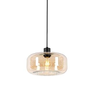 QAZQA bizle - Suspension - 1 lumi&egrave;re - &Oslash; 28 cm - Beige - Art Deco - &eacute;clairage int&eacute;rieur - Salon I Chambre I Cuisine I Salle &agrave; manger