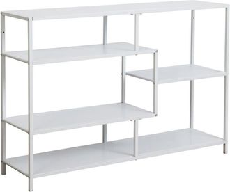 SVITA CASTO Étagère Bibliothèque Design industriel Étroite Métal Blanc