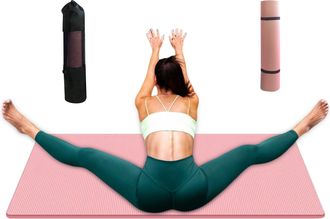 Generic Rutschfeste Yogamatten - rutschfeste Trainingspolster, Fitness-Zubehör, dicke, leichte Yogamatten mit Tragegurt, für Damen und Herren, Pilates, Zuhaus