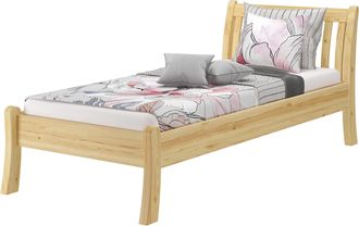Erst-Holz Gästebett Einzelbett Echtholzbett 90x200 hohe Sitzkante Kiefer massiv wählbares Zubehör V-60.61-09ohne Zubehör