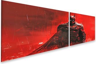 Islandburner Prime Bild auf Leinwand Dunkler Ritter im roten Regen - Leinwand 160x40cm - 2 Teile