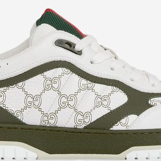Gucci Mens Web Leather Sneakers Green Trainers