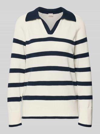 Stefanel Gestreifter Pullover mit Polokragen