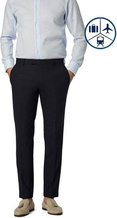 Joop Herren Hose blau Woll-Stretch