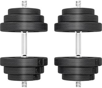 Aosom Homcom Kurzhantel-Set f&uuml;r Heimtraining aus Stahlrohr und PE-Kunststoff, 12 St&uuml;ck, 40 kg, Schwarz